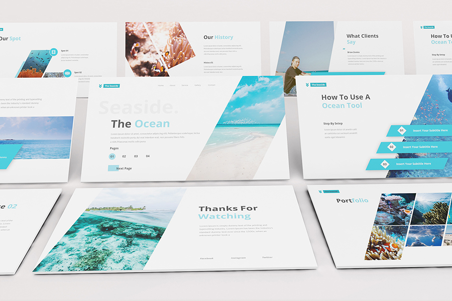 Ocean Conservation Powerpoint Template, Presentation Templates ...