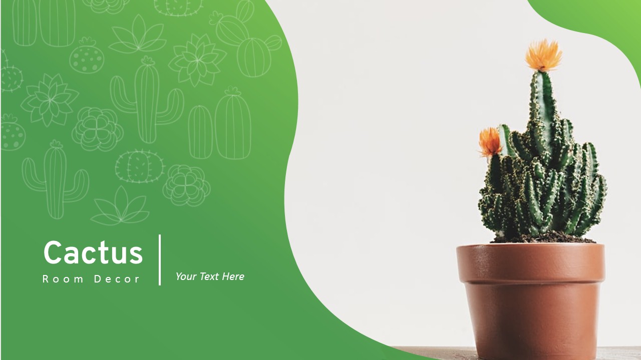 Cactus Decoration Presentation Template, Presentation Templates ...