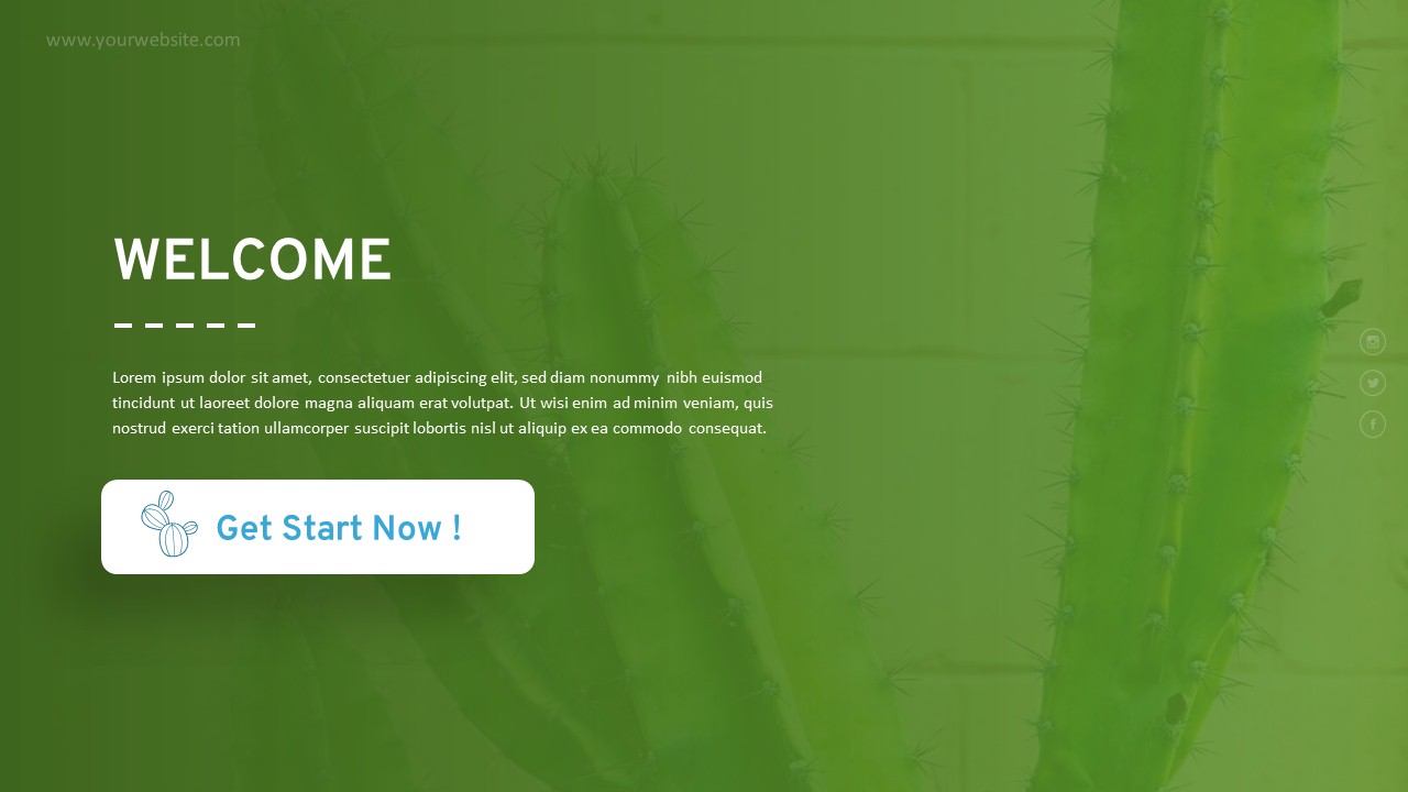 Cactus Decoration Presentation Template, Presentation Templates ...