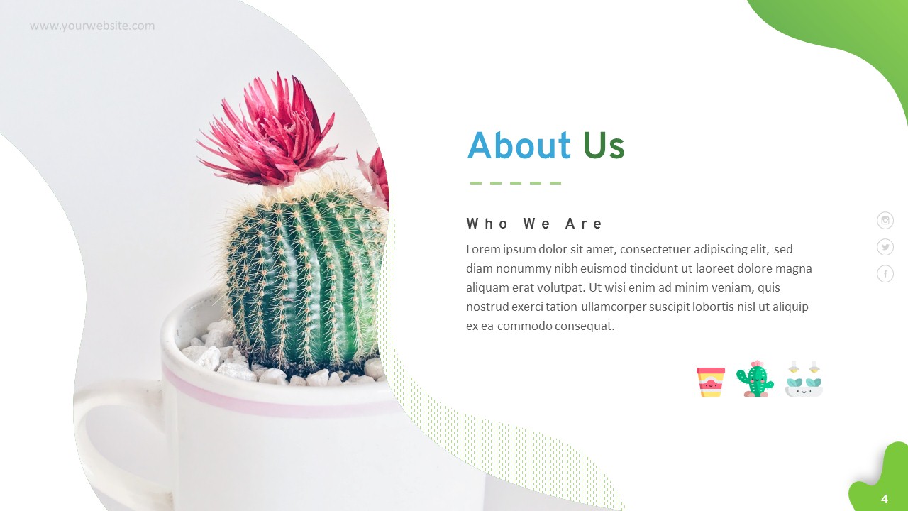 Cactus Decoration Presentation Template, Presentation Templates ...