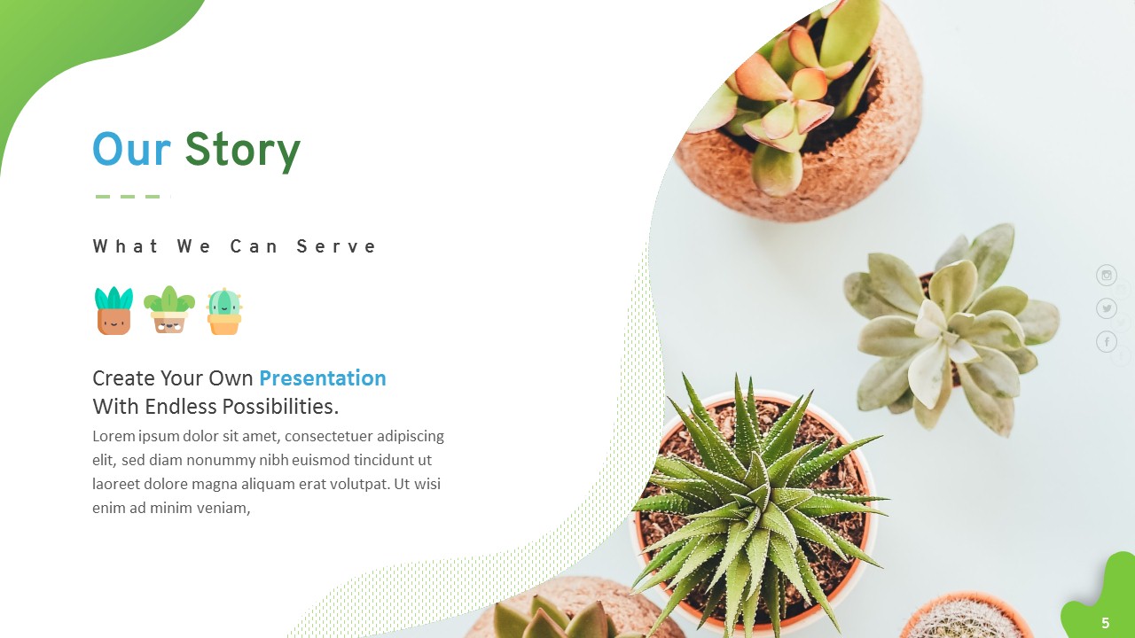 Cactus Decoration Presentation Template, Presentation Templates ...