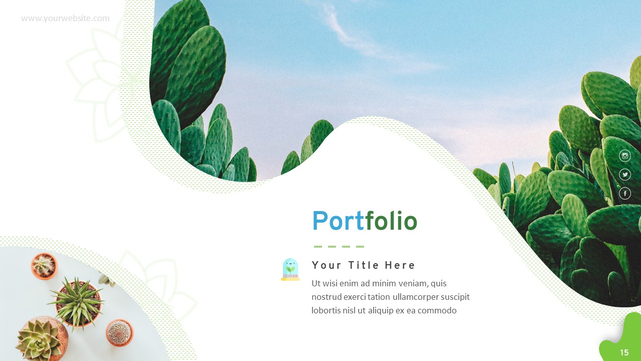 Cactus Decoration Presentation Template, Presentation Templates ...