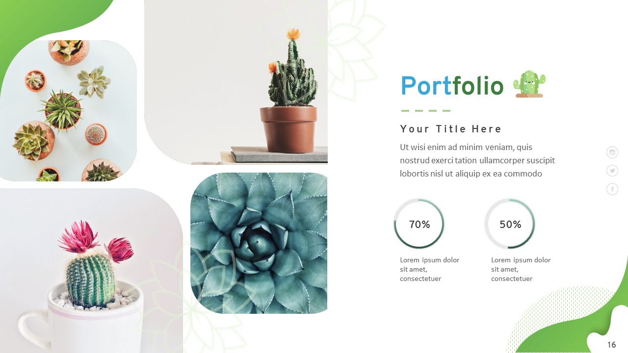 Cactus Decoration Presentation Template, Presentation Templates ...