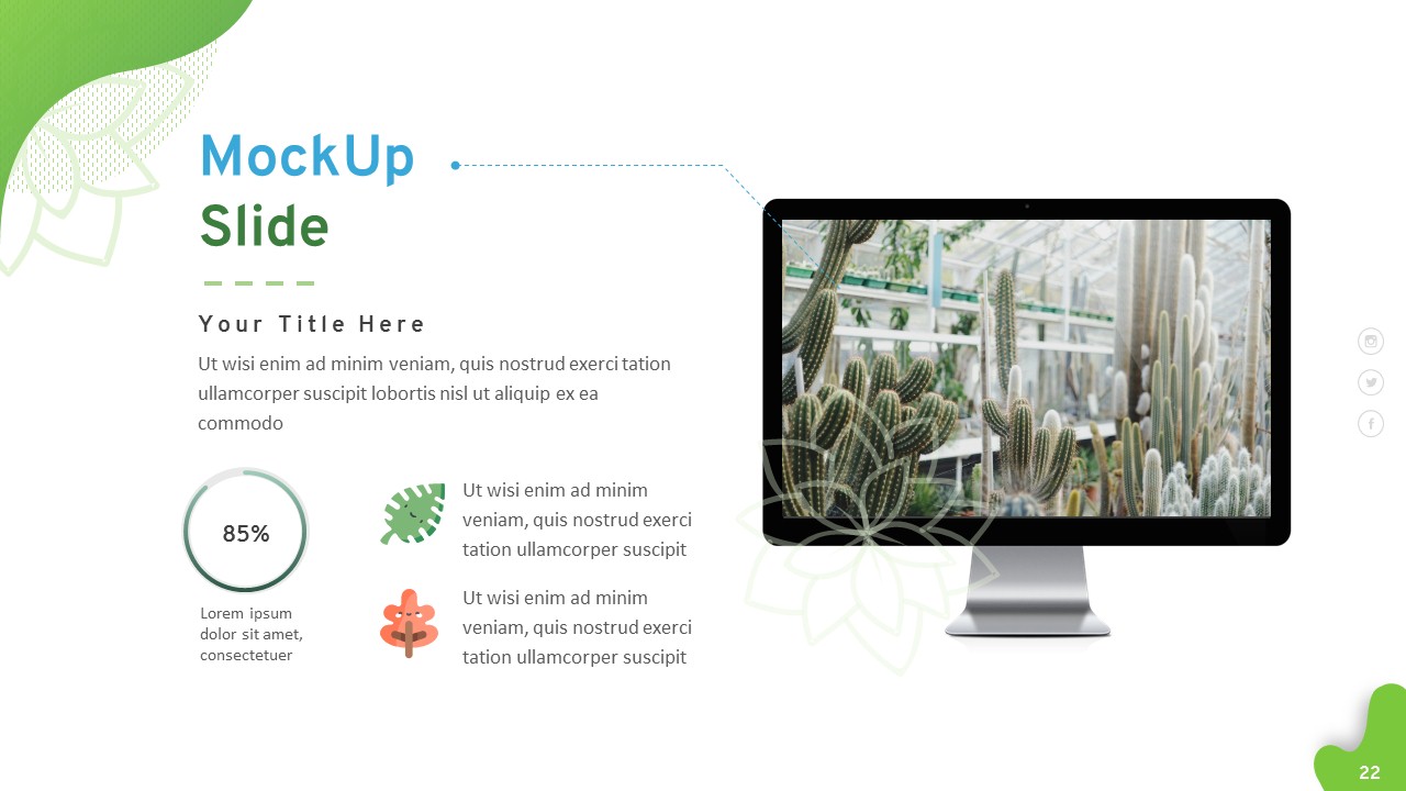 Cactus Decoration Presentation Template, Presentation Templates ...