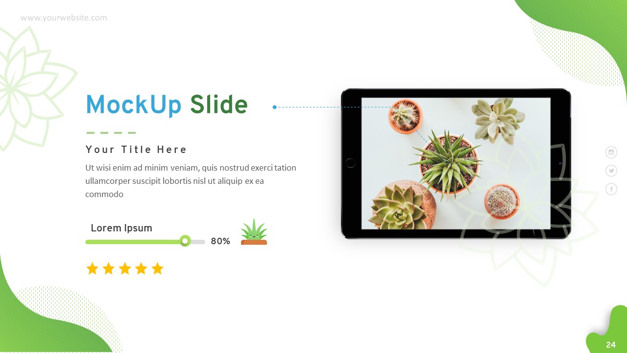 Cactus Decoration Presentation Template, Presentation Templates ...