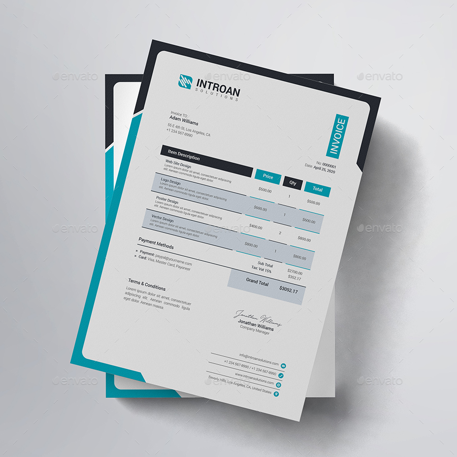 Modern Invoice, Print Templates | GraphicRiver