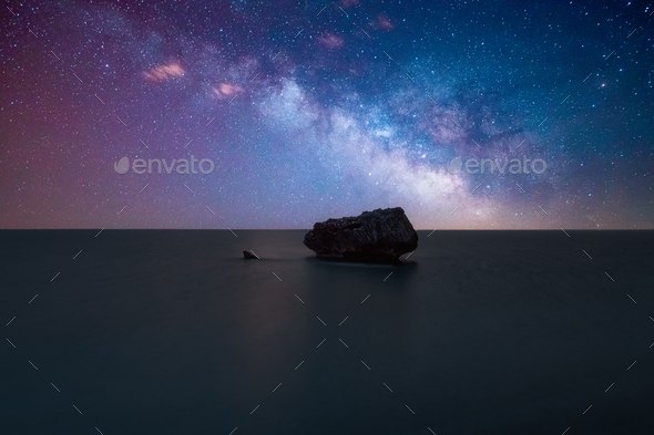 Milky Way & Galaxy Over The Ocean Stock Photo by Bionick1234 | PhotoDune