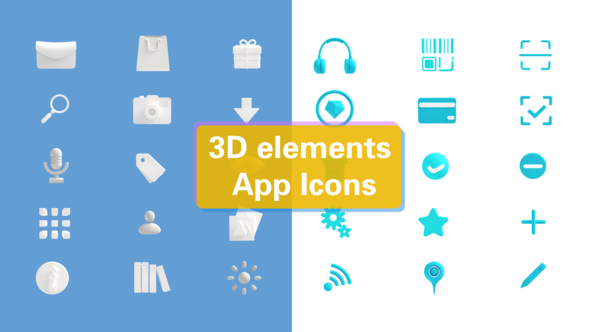 3D Elements App Icons, After Effects Project Files | VideoHive