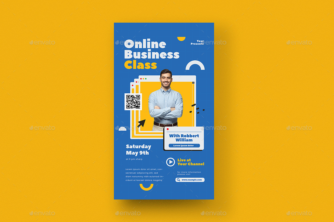 Online Business Class Flyer, Print Templates | GraphicRiver