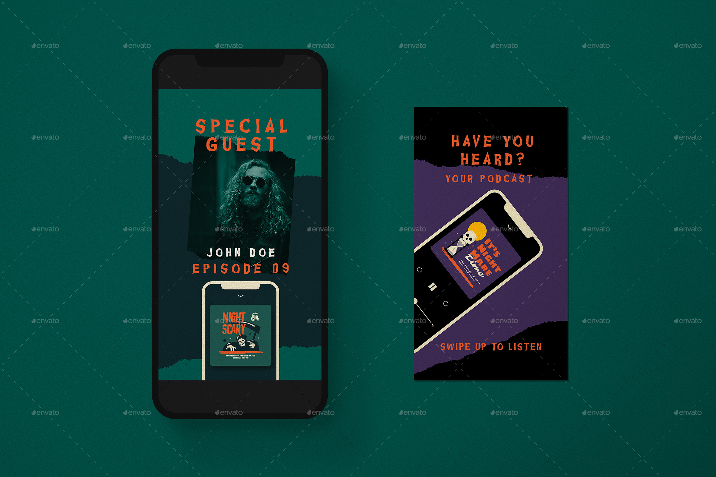Retro Horror Podcast Pack, Web Elements | GraphicRiver