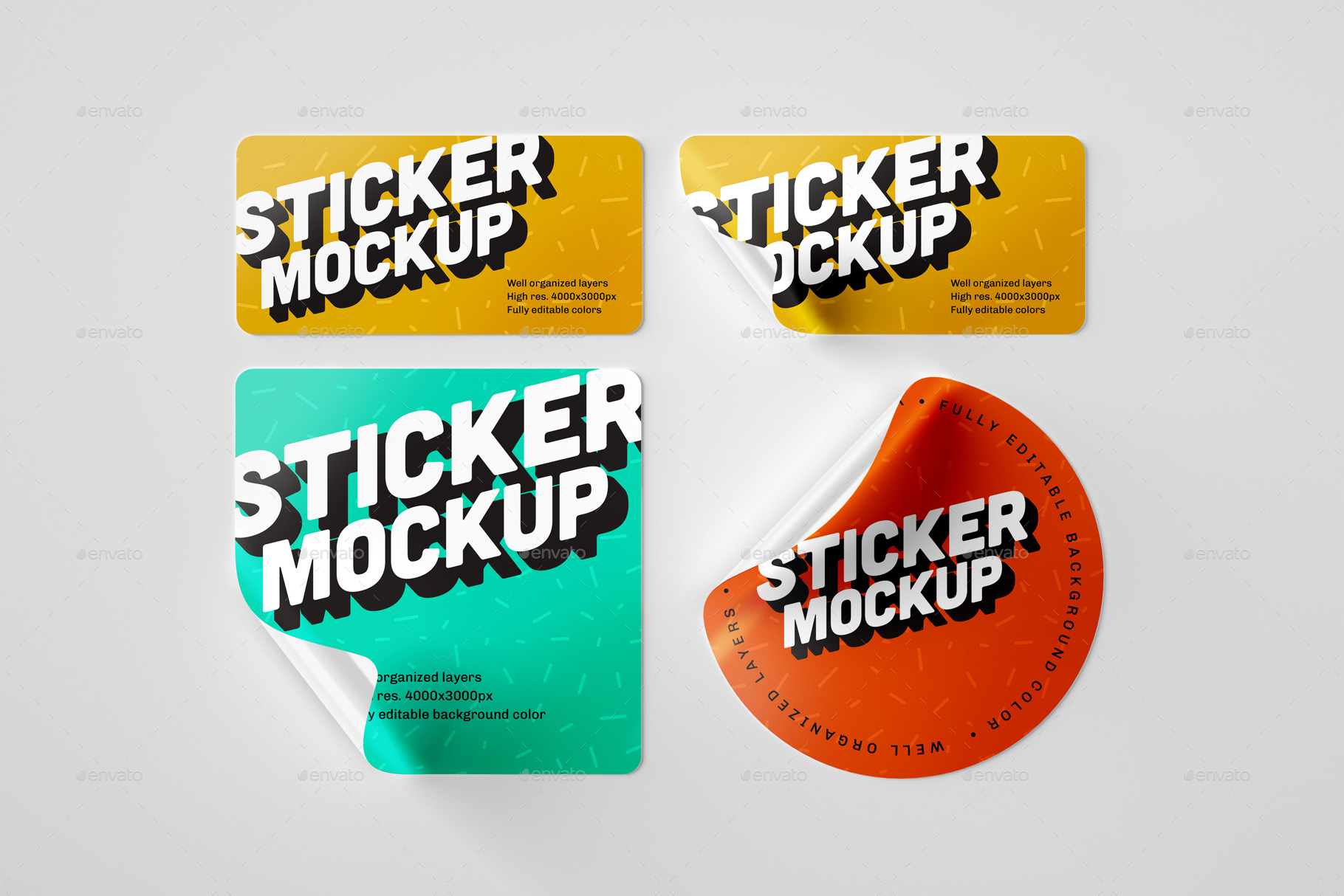 Sticker Mockup Set, Graphics | GraphicRiver
