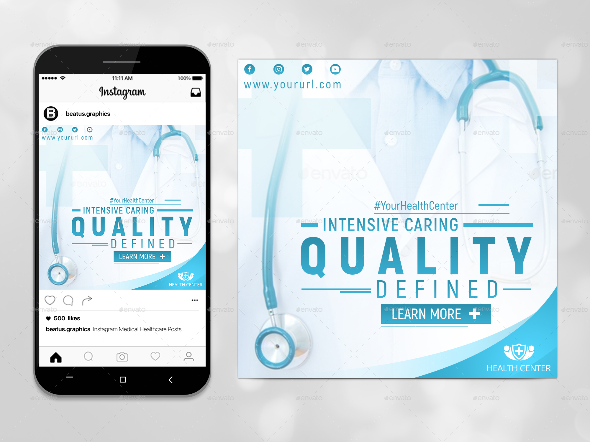 Instagram Medical Healthcare Posts by BeatusGraphics | GraphicRiver