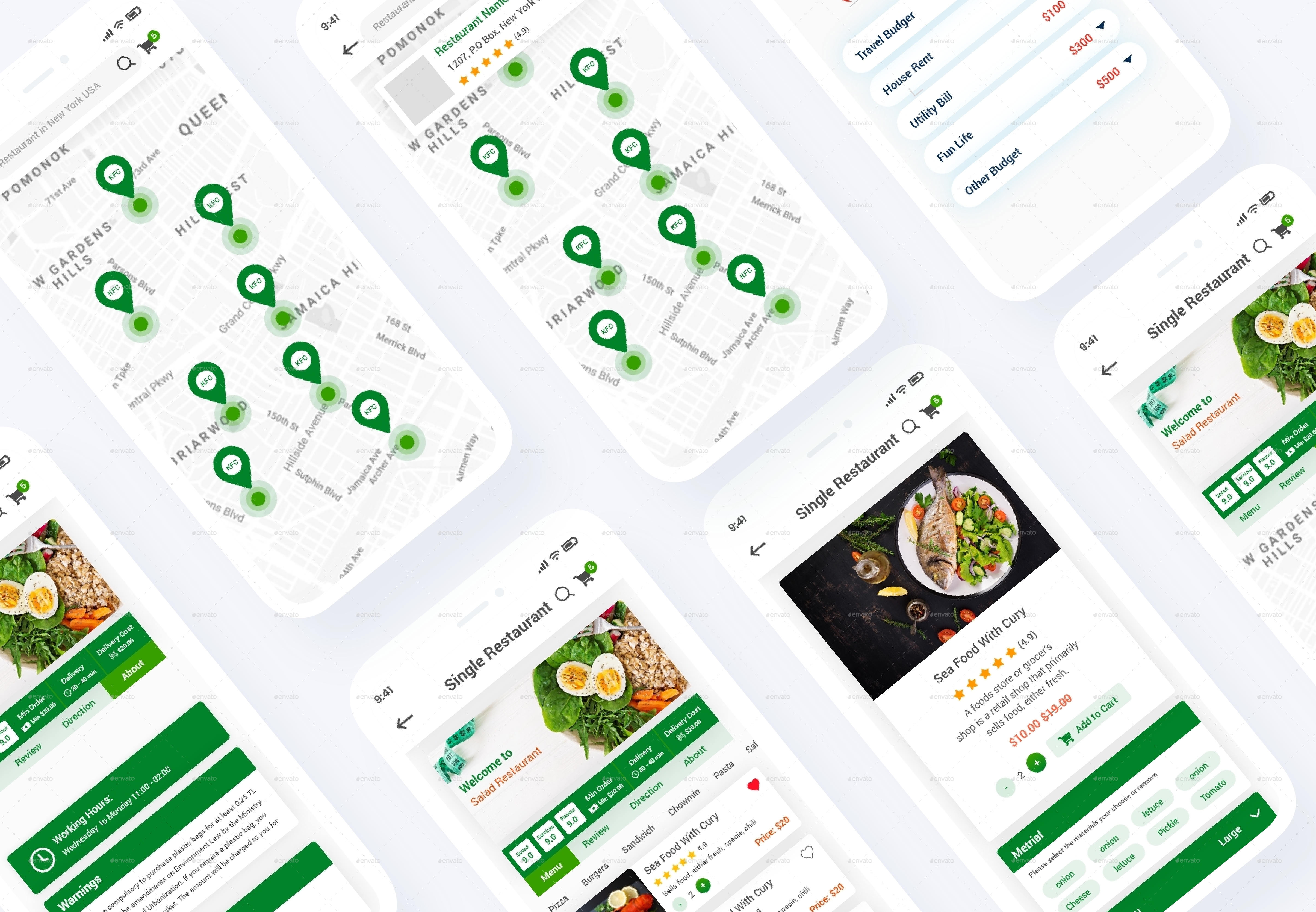 Food Delivery Restaurant Mobile App UI Template, Web Elements ...