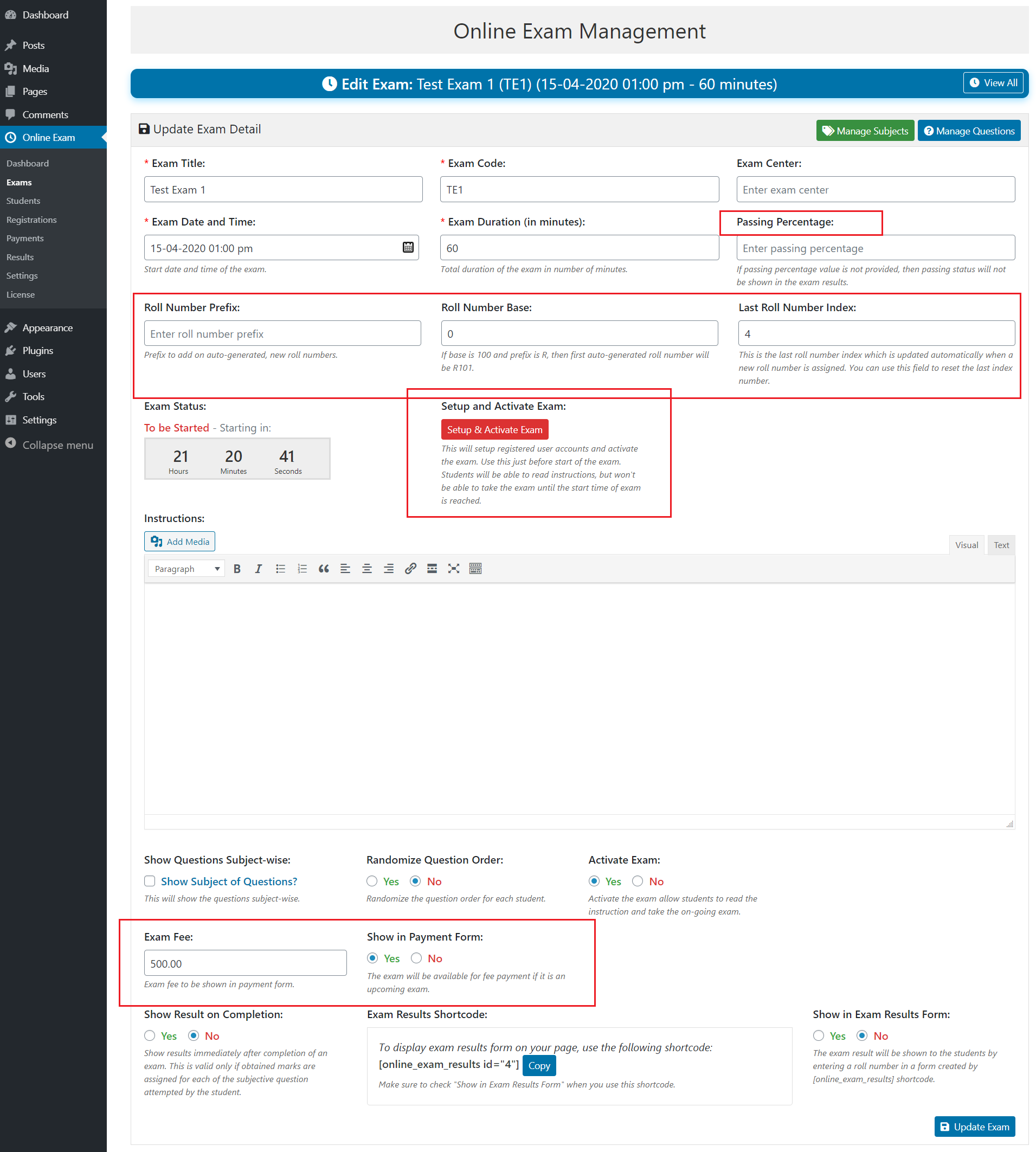 Online Exam Management - Education & Results Management by weblizar