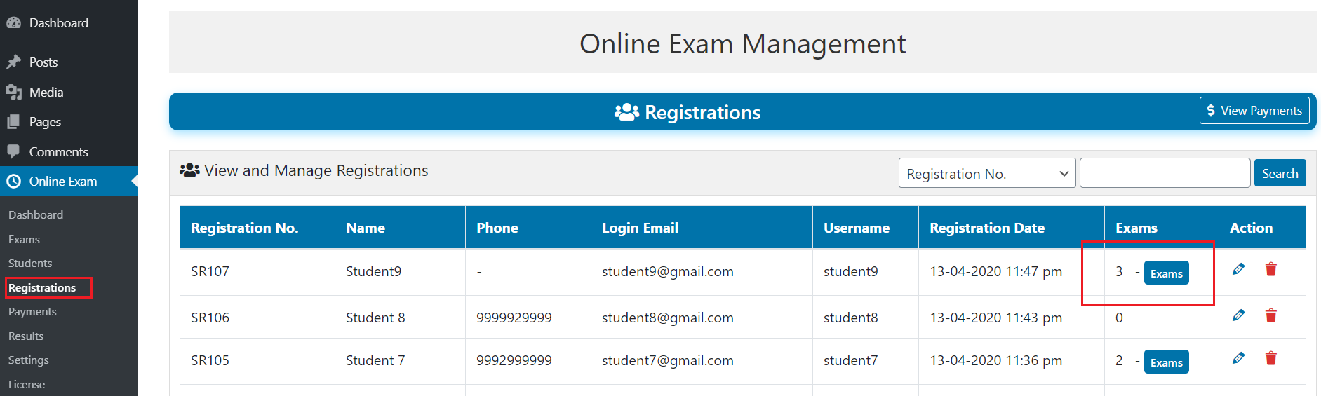 Online Exam Management - Education & Results Management by weblizar