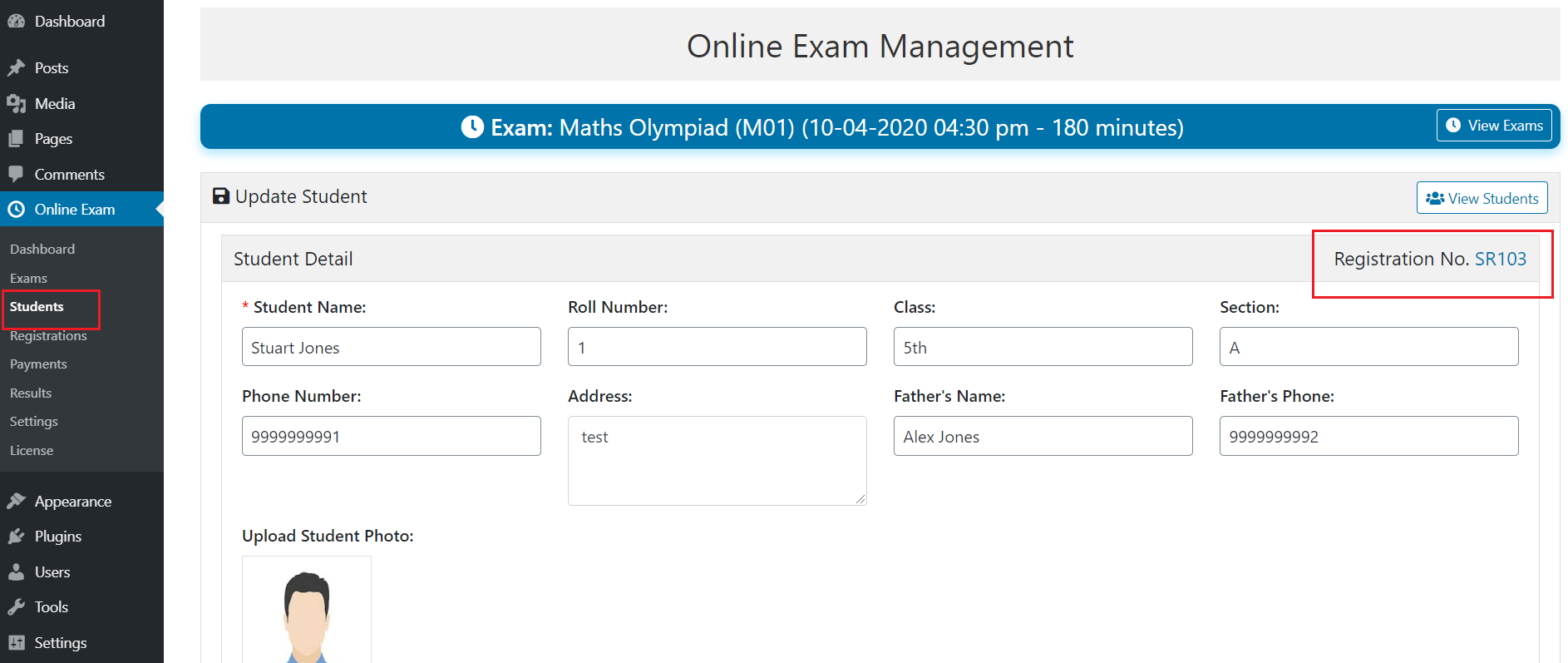 Online Exam Management - Education & Results Management by weblizar