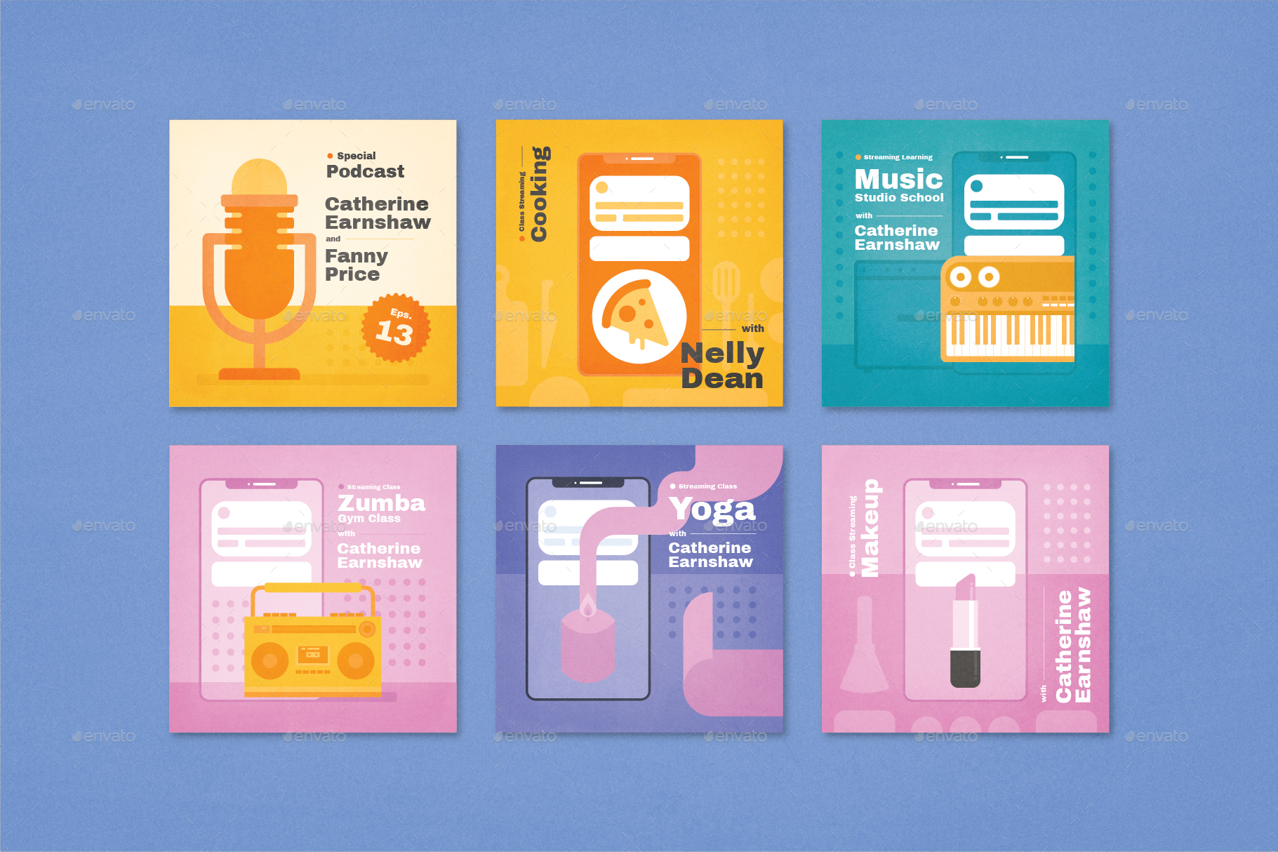 7 Instagram Post Live Streaming Content, Web Elements | GraphicRiver