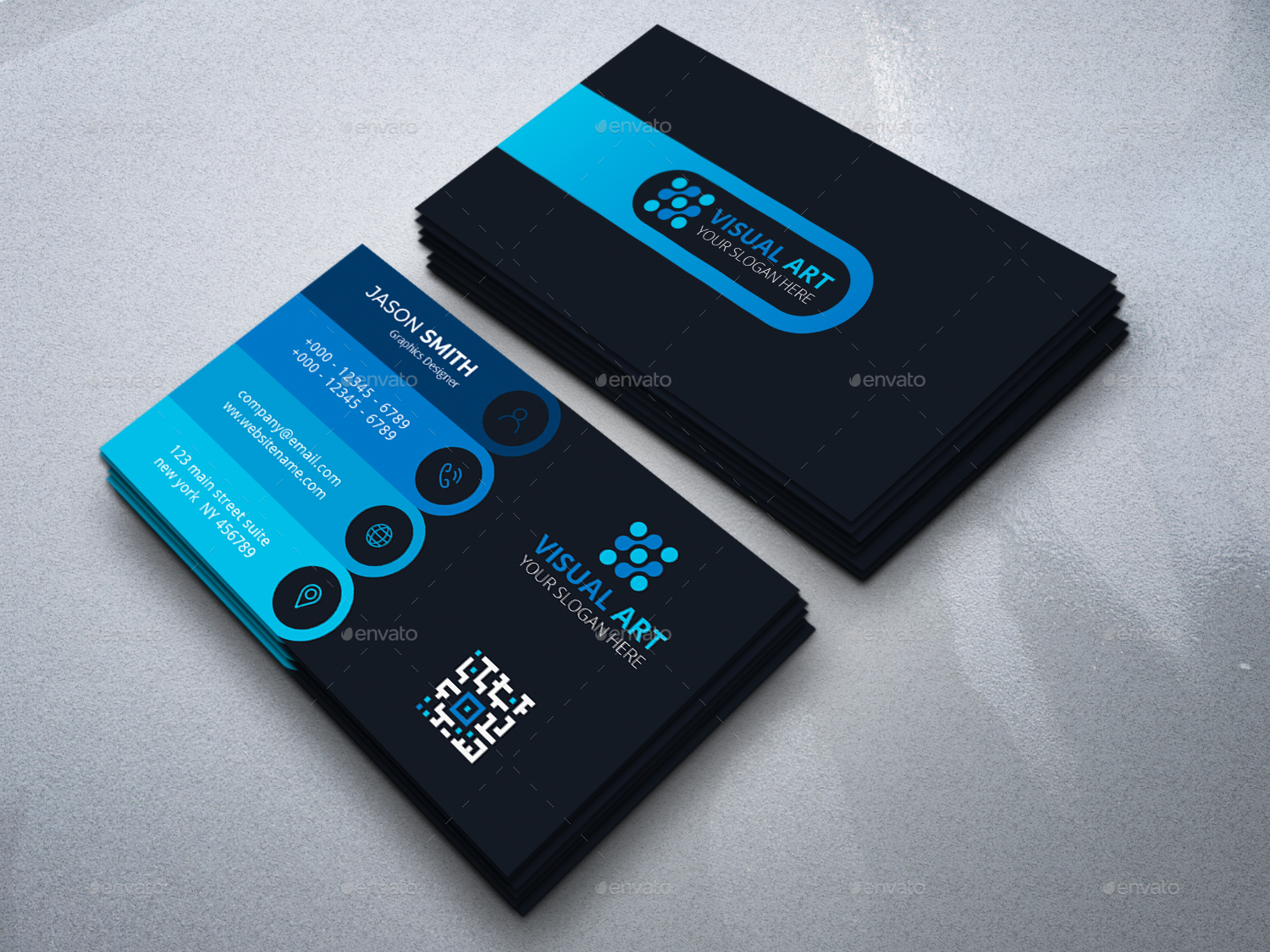 Creative Visit Card in Gradient Colors, Print Templates | GraphicRiver