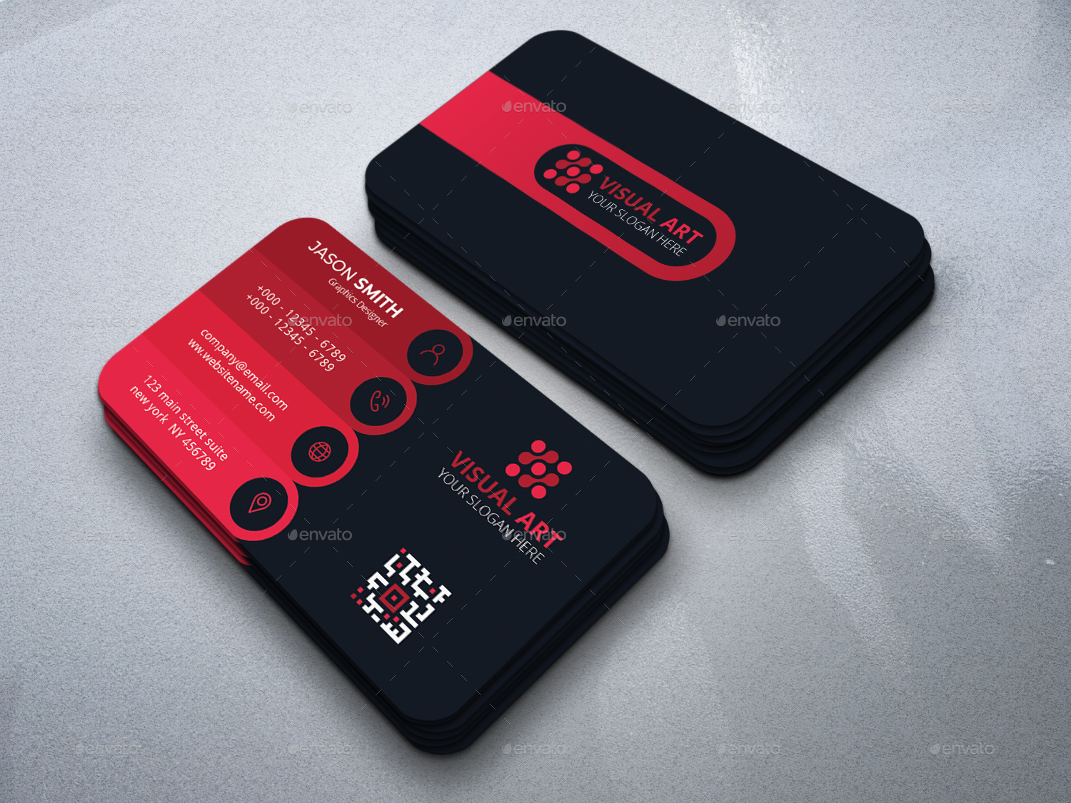 Creative Visit Card in Gradient Colors, Print Templates | GraphicRiver