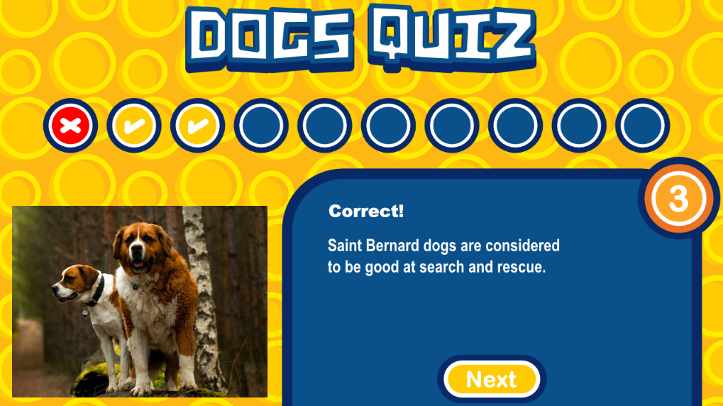 Dogs Quiz | Html5 Game | Educational Games by NubiaStudio | CodeCanyon