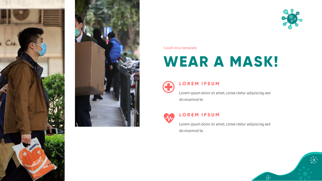 Covid - Health, Disease & Virus Google Slides Template, Presentation ...