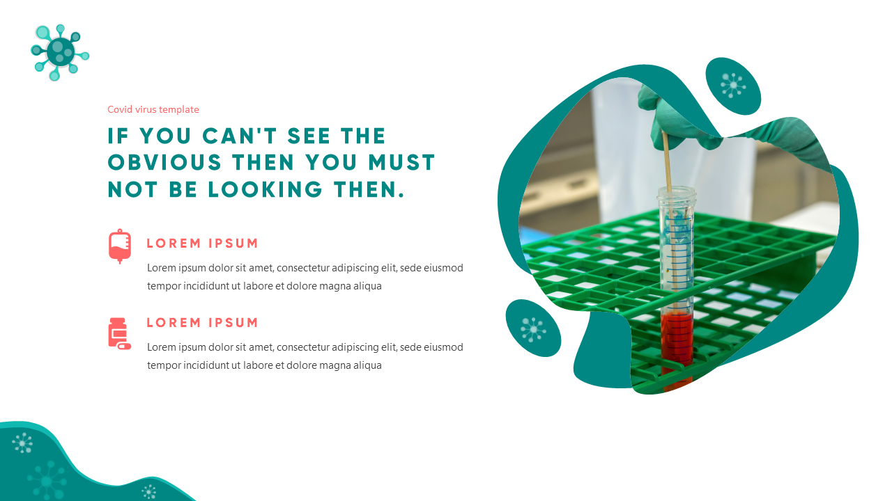 Covid - Health, Disease & Virus Google Slides Template by onelinerdesign