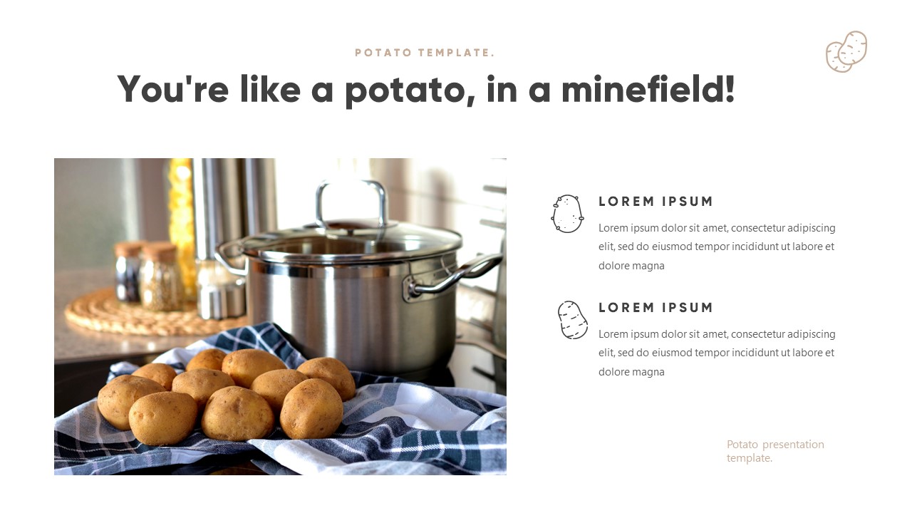 Potato - Grocery & Organic Food Powerpoint Template, Presentation Templates