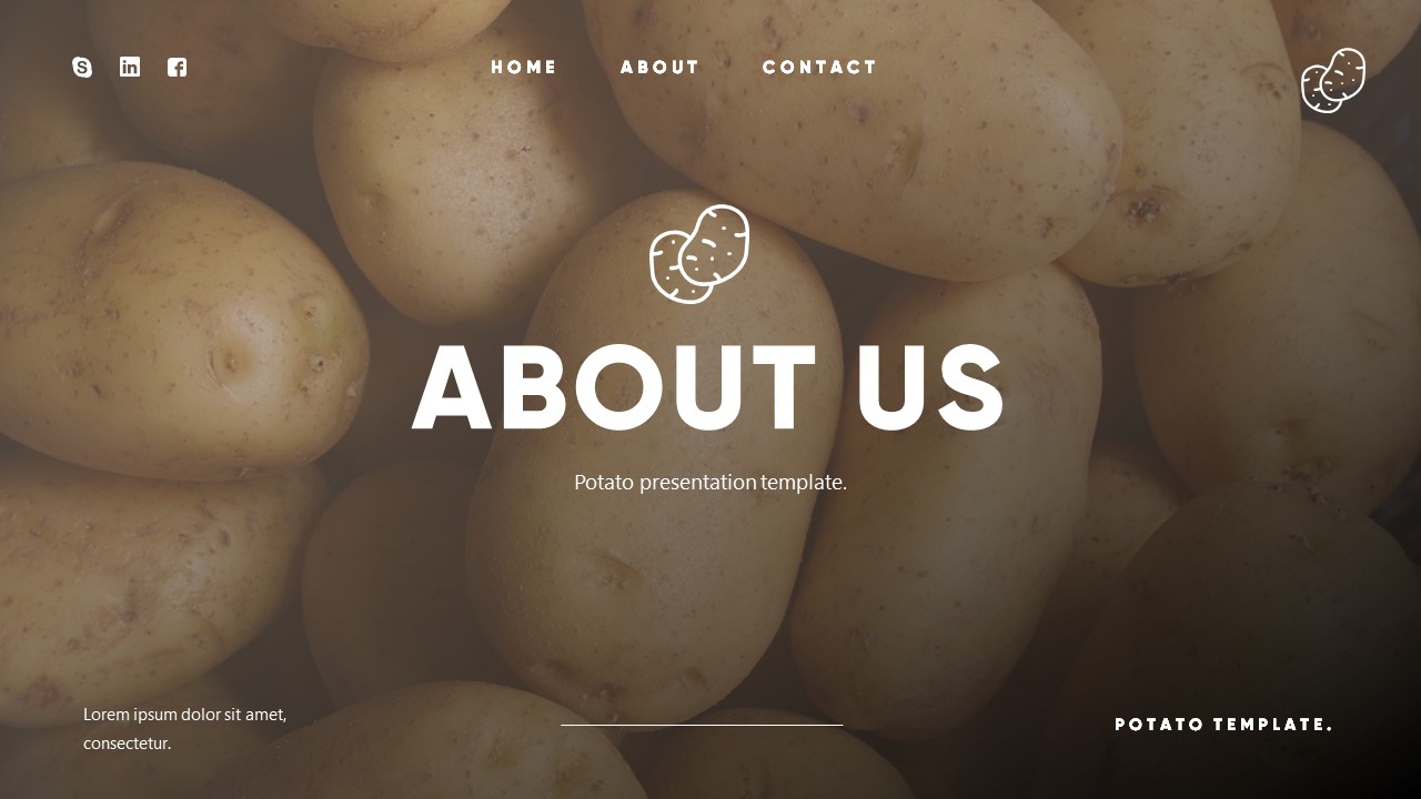 Potato - Grocery & Organic Food Powerpoint Template, Presentation Templates