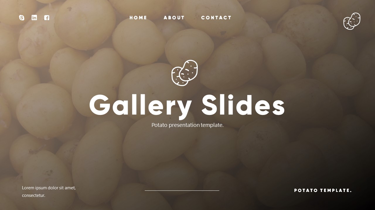 Potato - Grocery & Organic Food Powerpoint Template, Presentation Templates