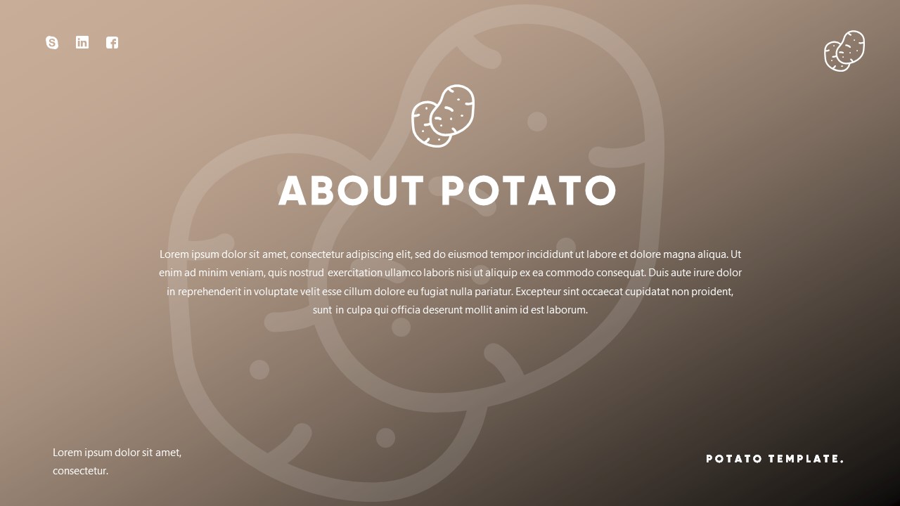 Potato - Grocery & Organic Food Powerpoint Template, Presentation Templates