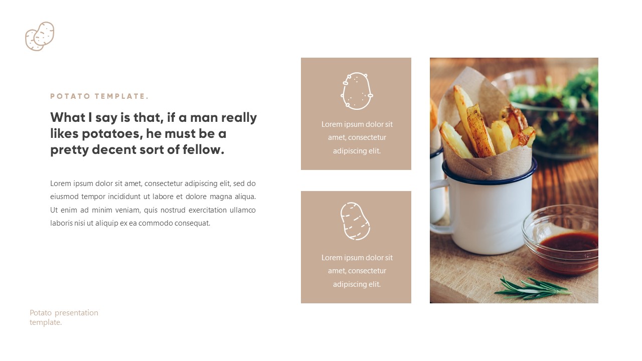 Potato - Grocery & Organic Food Powerpoint Template, Presentation Templates