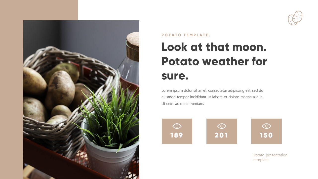 Potato - Grocery & Organic Food Powerpoint Template, Presentation Templates