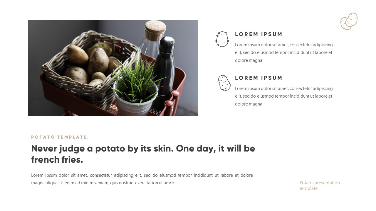 Potato - Grocery & Organic Food Powerpoint Template, Presentation Templates