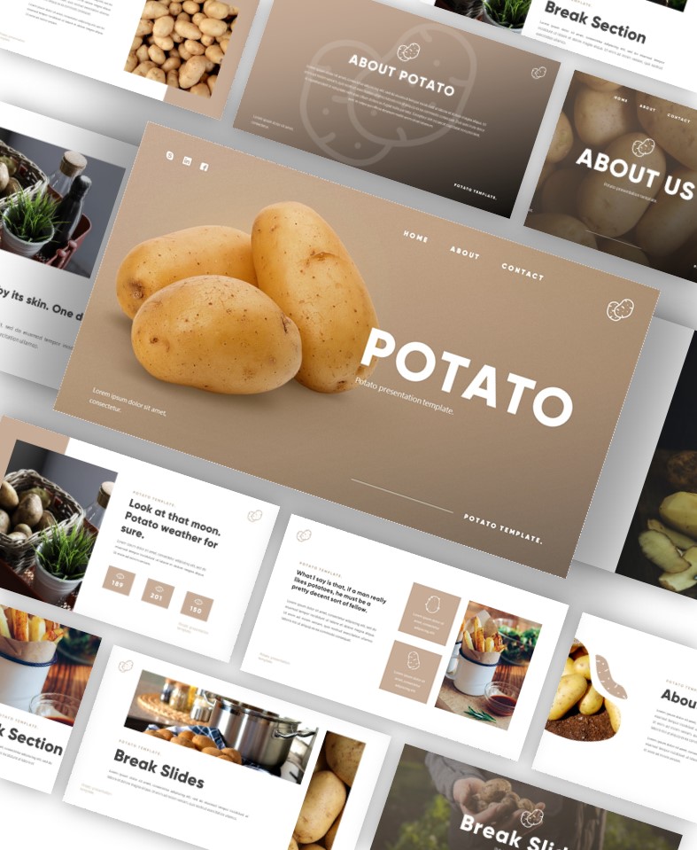 Potato - Grocery & Organic Food Google Slides Template, Presentation ...