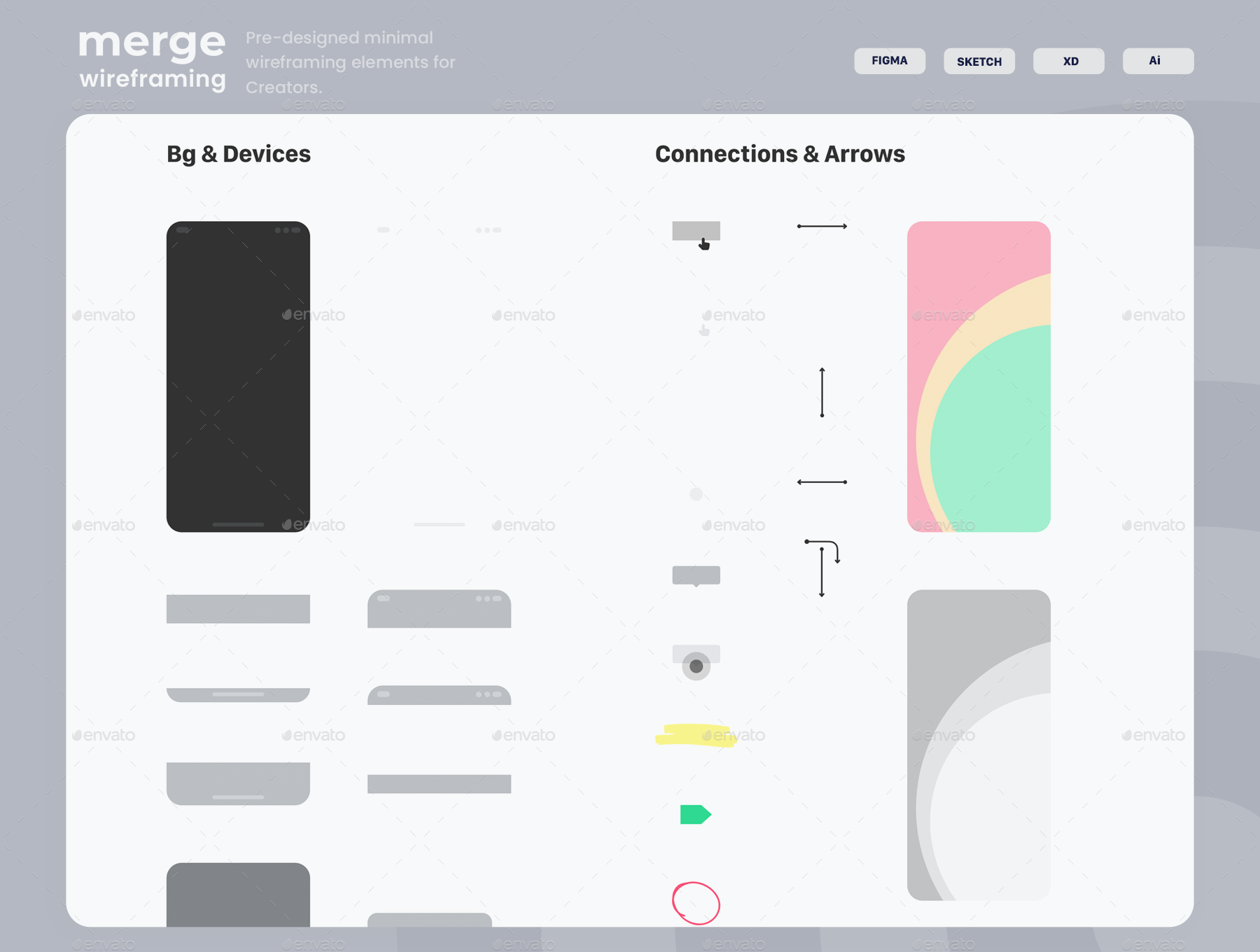 Merge Wireframing UI Kit, Web Elements | GraphicRiver