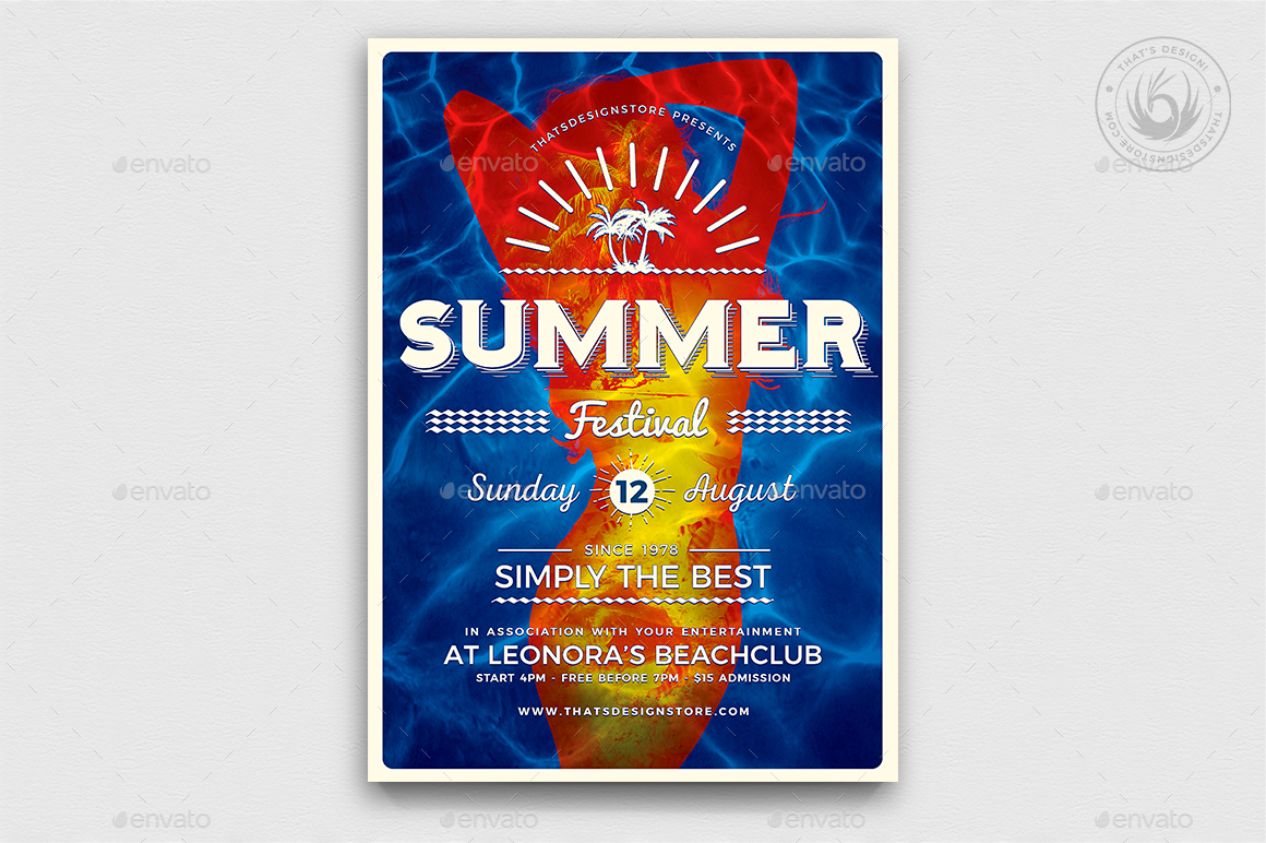 Summer Fest Flyer Template V3, Print Templates | GraphicRiver