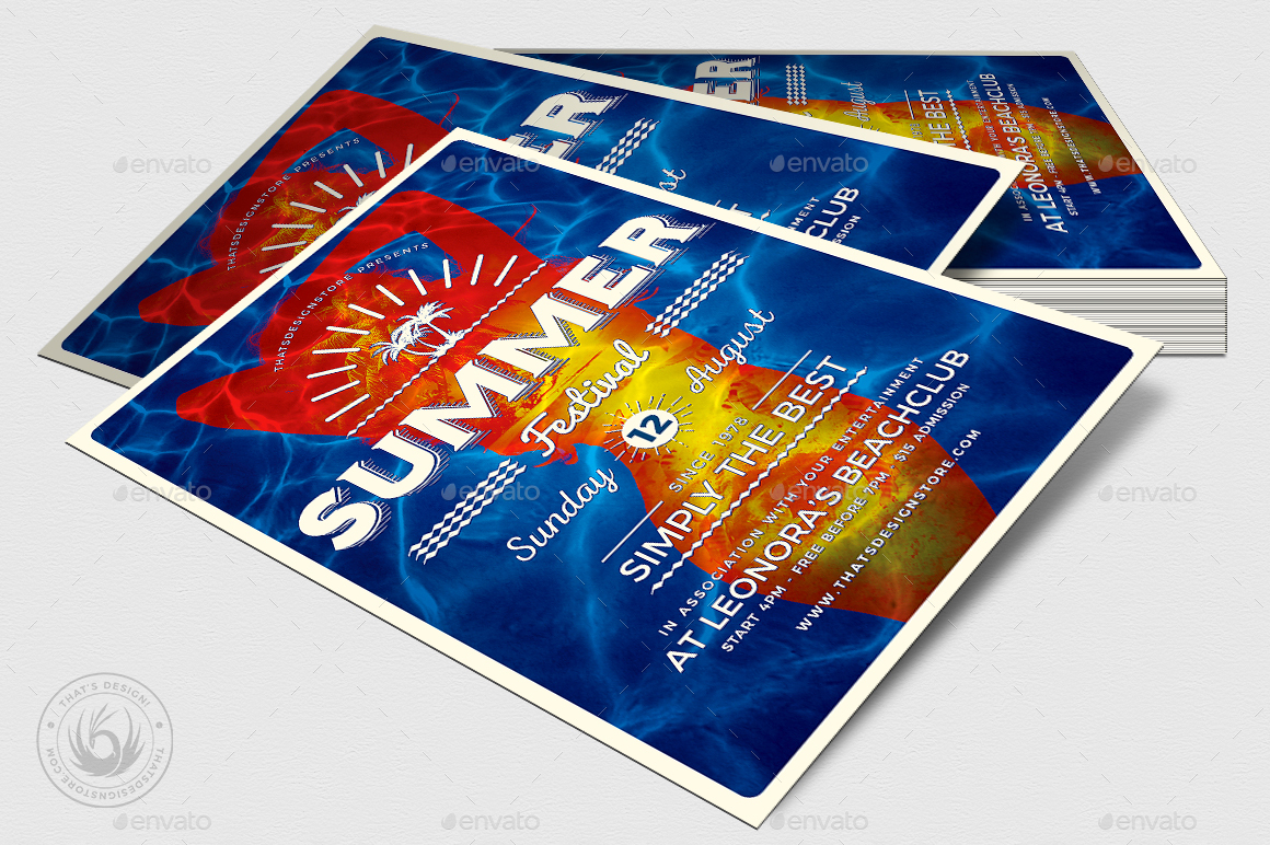 Summer Fest Flyer Template V3, Print Templates | GraphicRiver