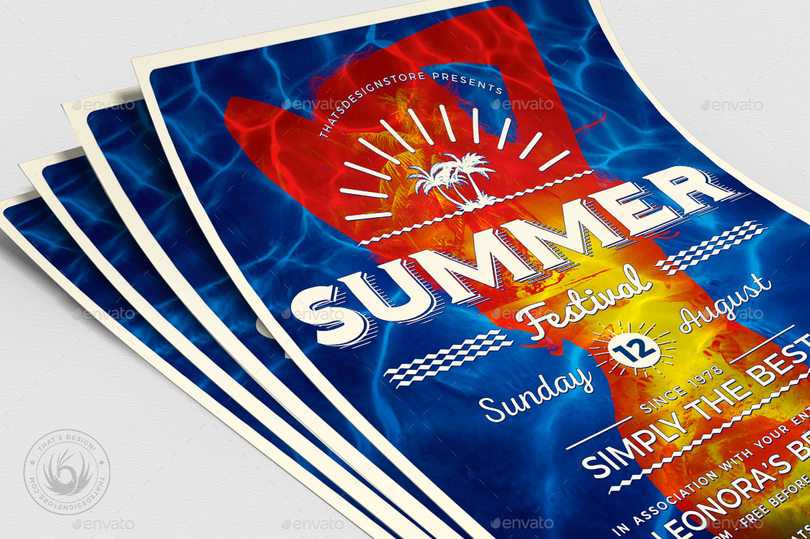 Summer Fest Flyer Template V3, Print Templates | GraphicRiver