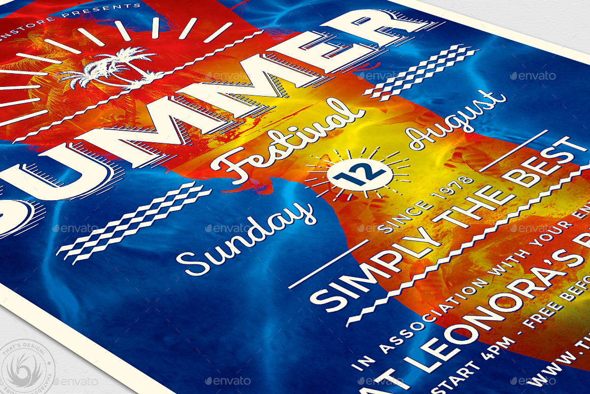 Summer Fest Flyer Template V3, Print Templates | GraphicRiver