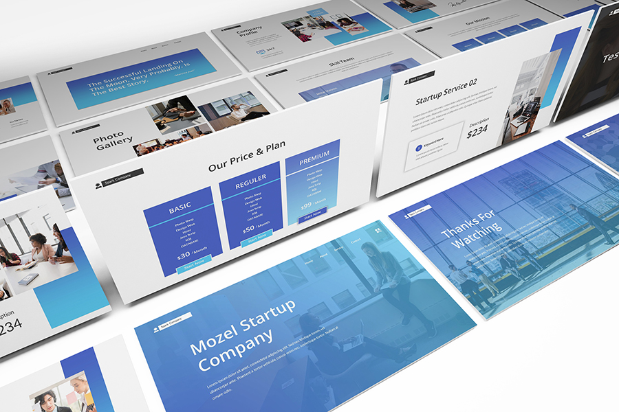 Startup Landing Page Powerpoint Template, Presentation Templates ...