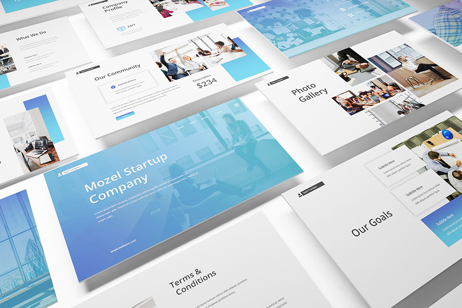 Startup Landing Page Powerpoint Template, Presentation Templates ...