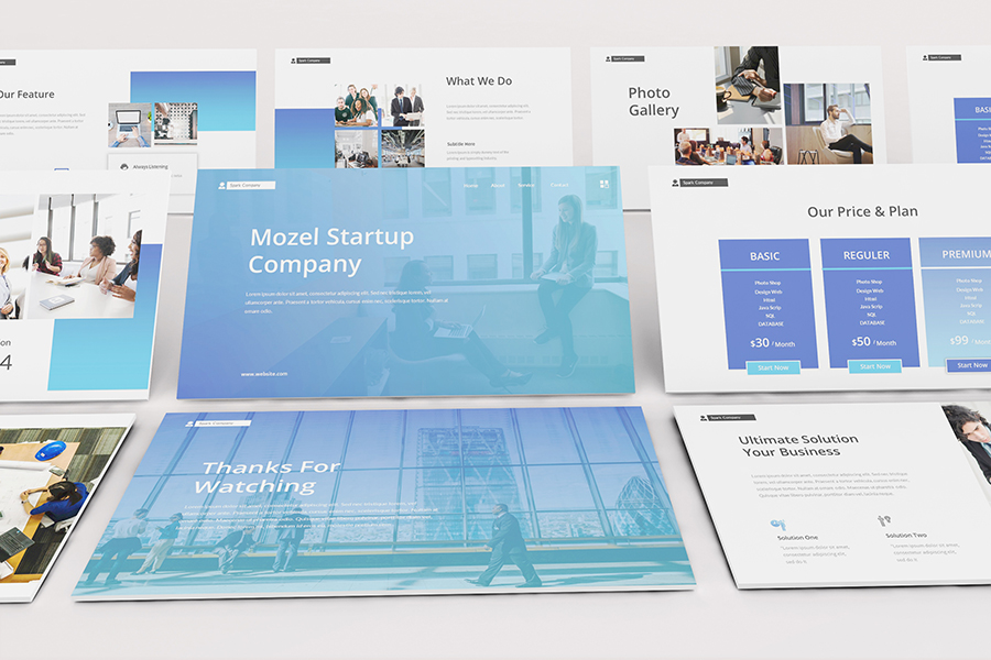Startup Landing Page Powerpoint Template, Presentation Templates ...