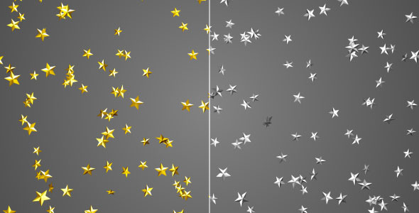 Gold and Silver Stars Falling Overlay Set, Motion Graphics | VideoHive