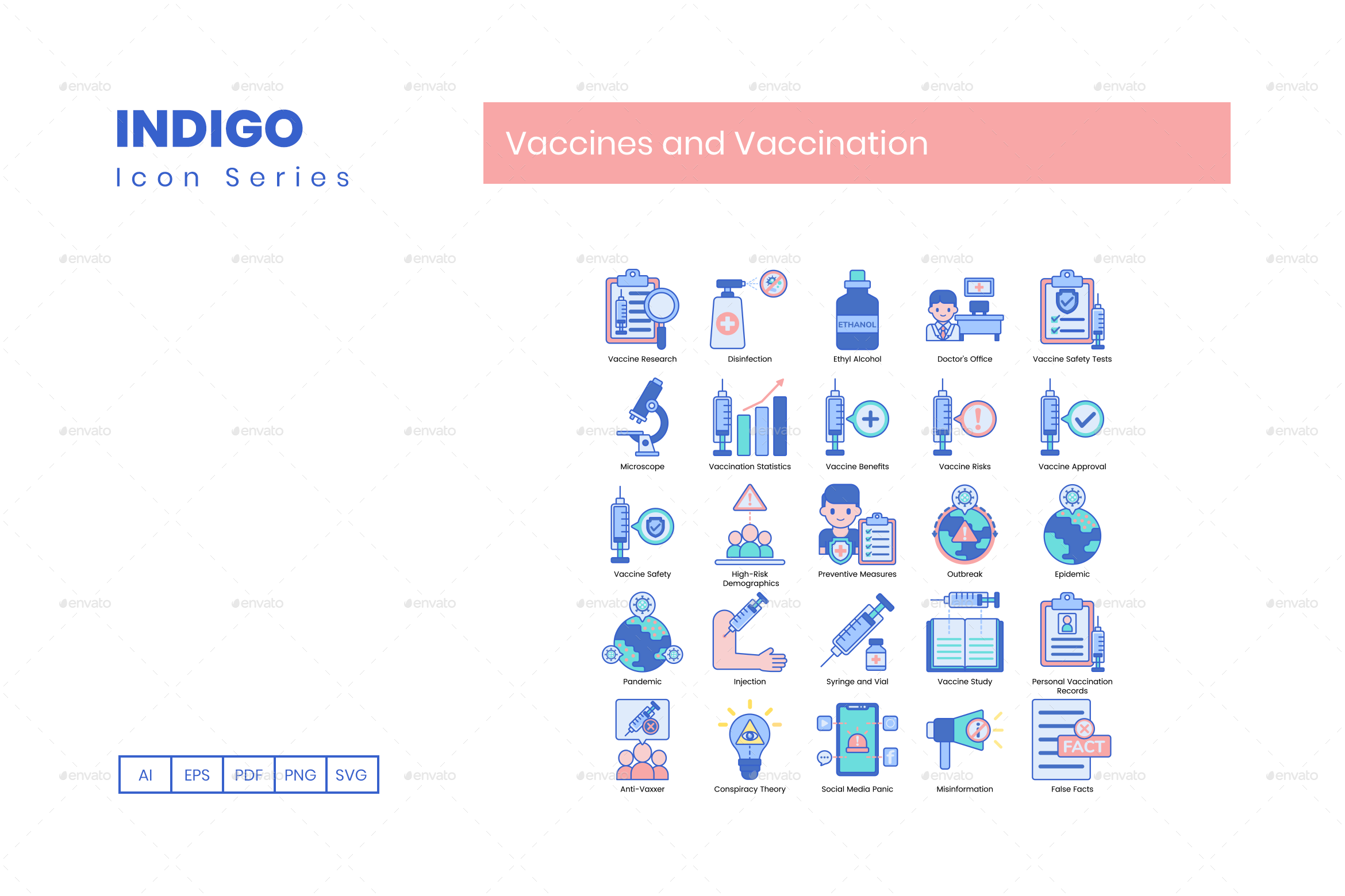 65 Vaccines and Vaccination Icons, Icons | GraphicRiver
