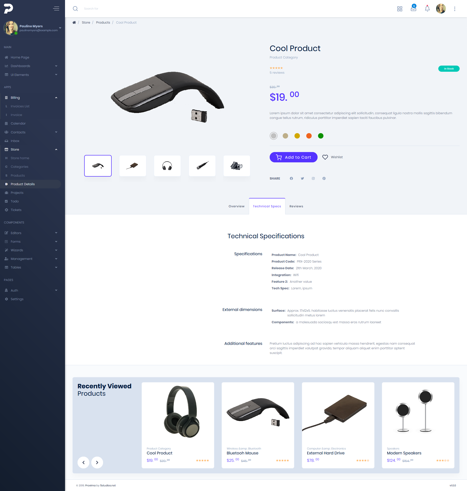 Proxima - Angular 9 Admin Template by 5studiosnet | ThemeForest