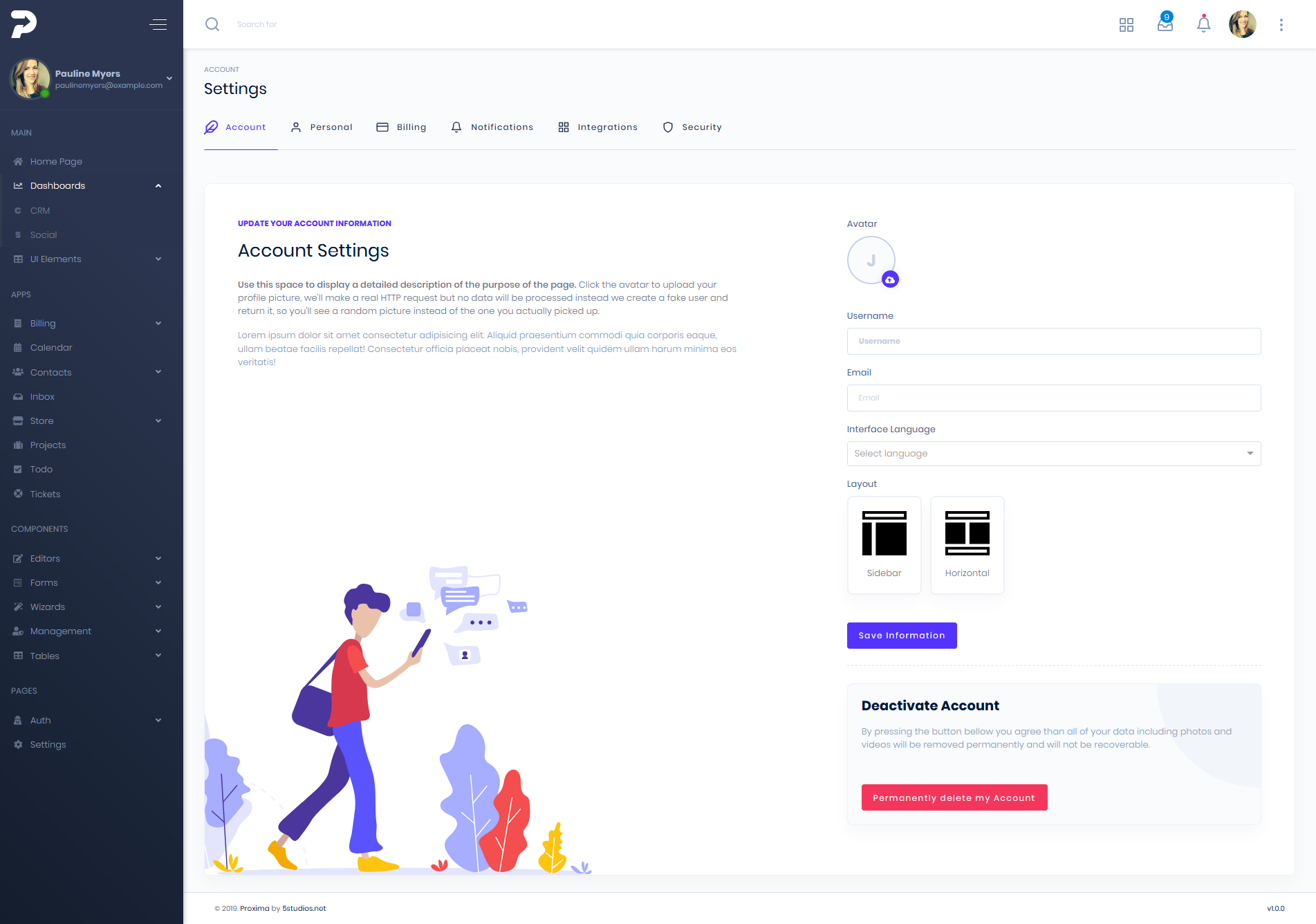Proxima - Angular 9 Admin Template by 5studiosnet | ThemeForest