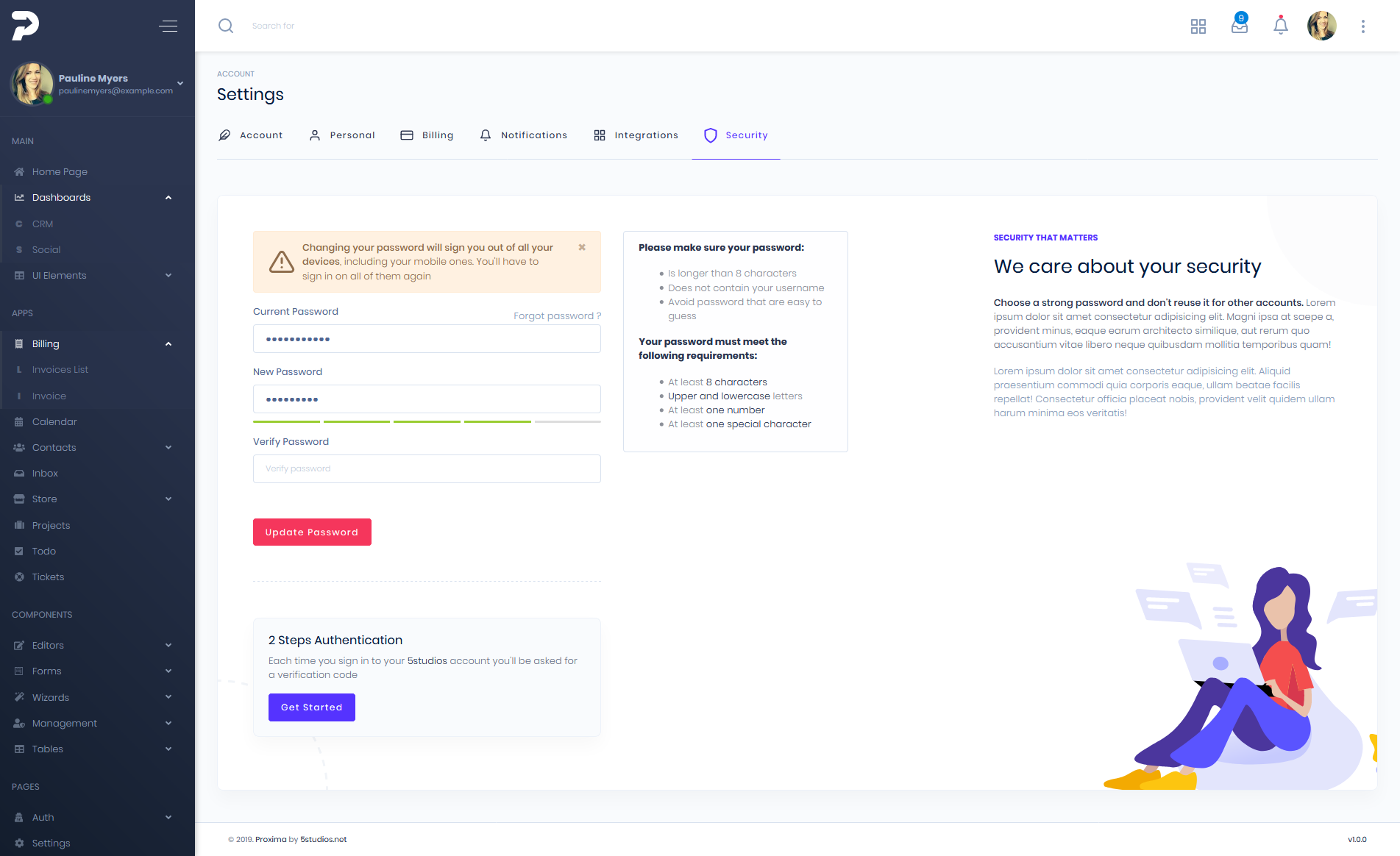Proxima - Angular 9 Admin Template by 5studiosnet | ThemeForest