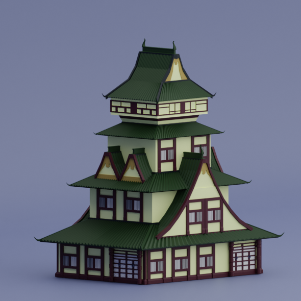 Low Poly old Chinese House by CG_ABDELHAK | 3DOcean