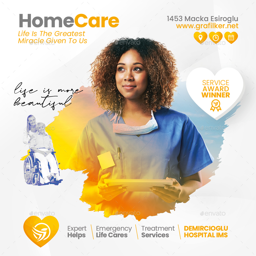 Home Care Social Media Templates, Web Elements | GraphicRiver