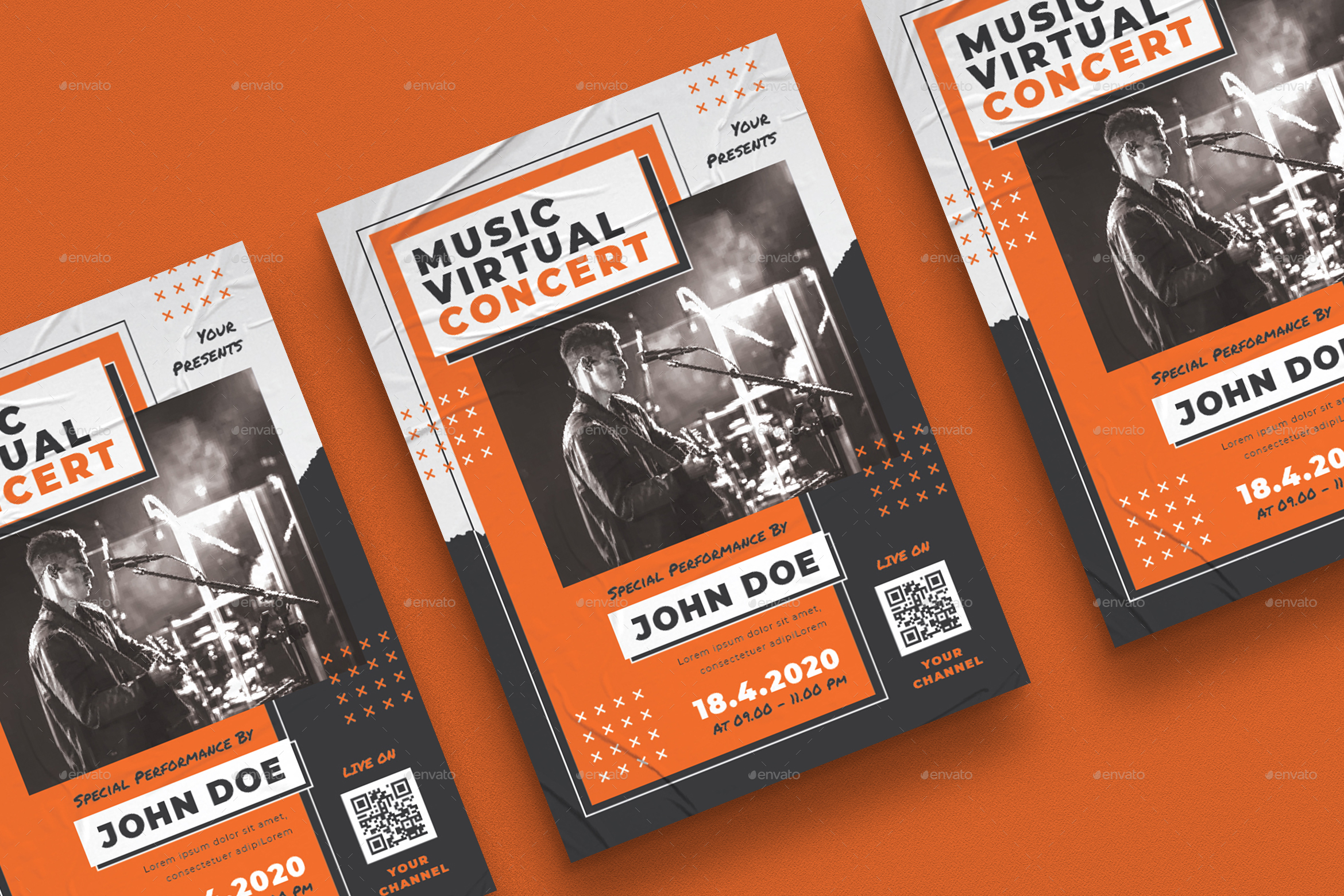 Virtual Concert Flyer Pack, Print Templates | GraphicRiver
